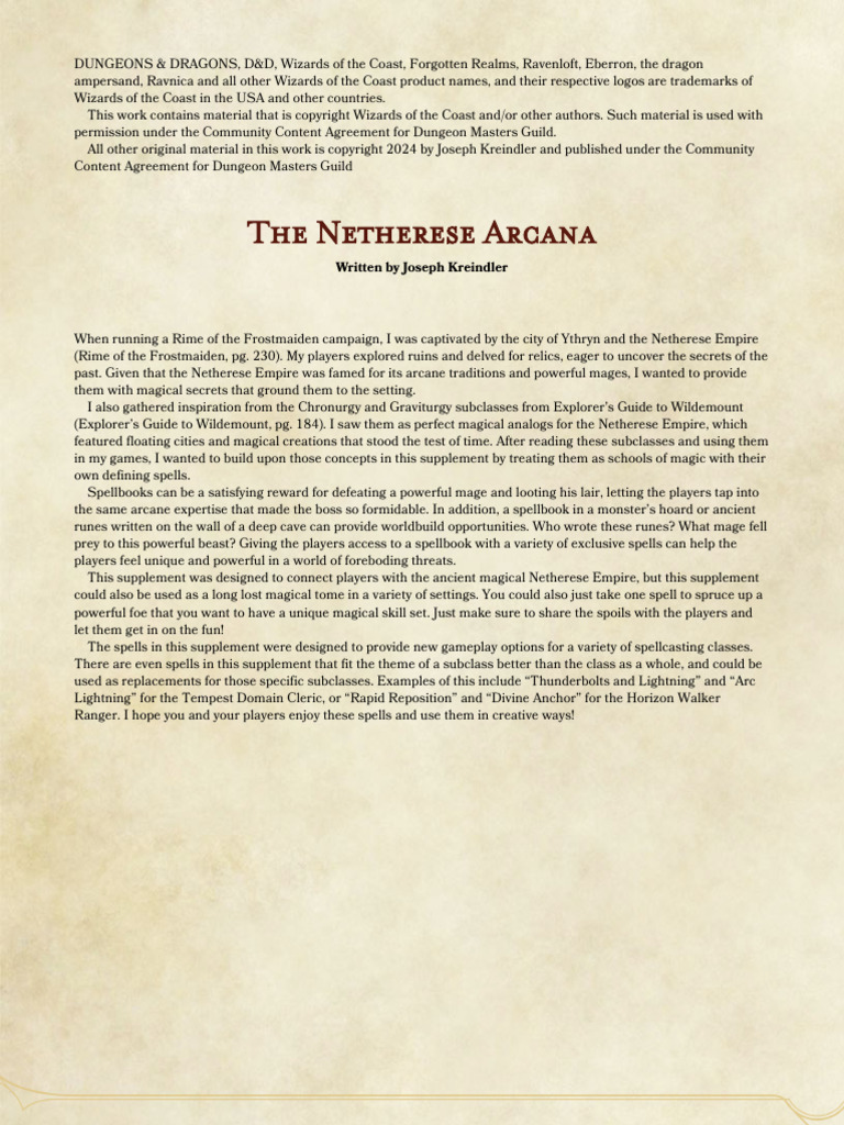 The Netherese Arcana | PDF