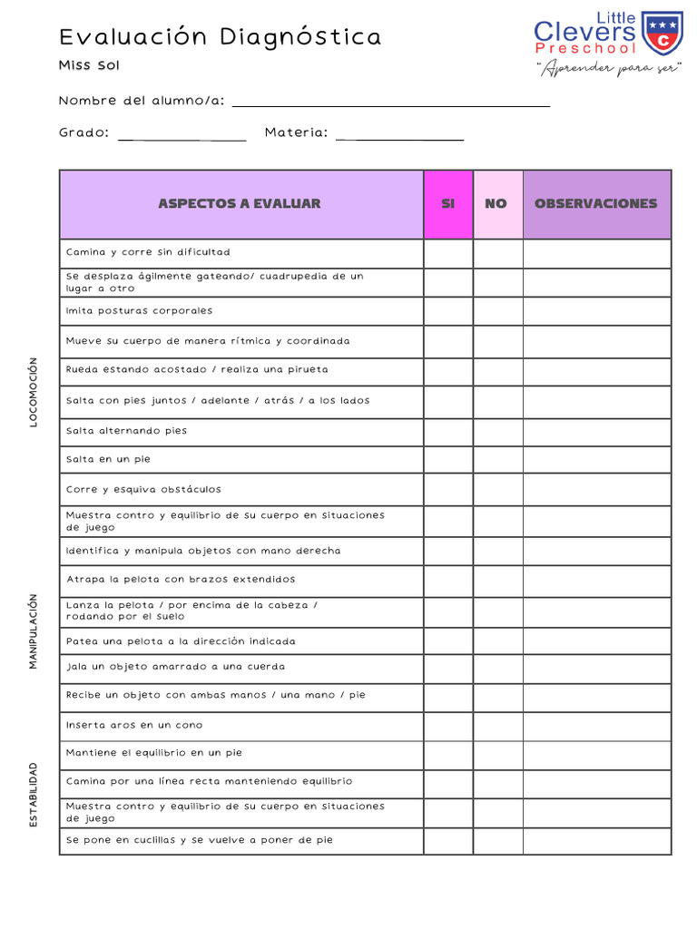 Aspectos A Evaluar | PDF