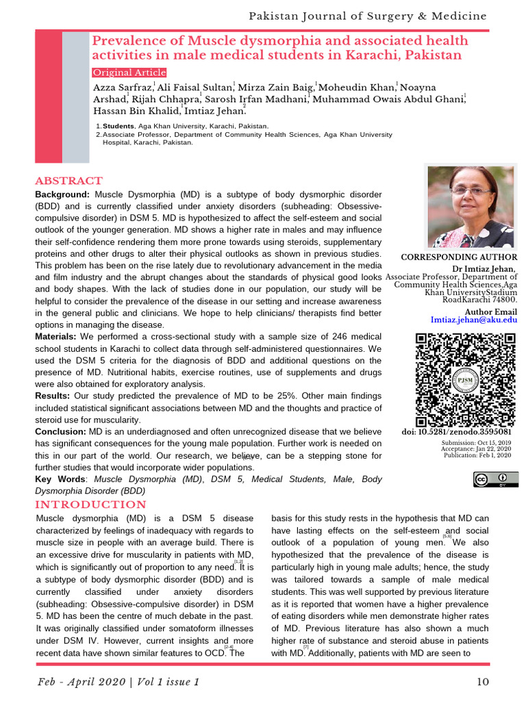 Prevalence of Muscle Dysmorphia and Asso 8359e401 | PDF | Mental Health ...