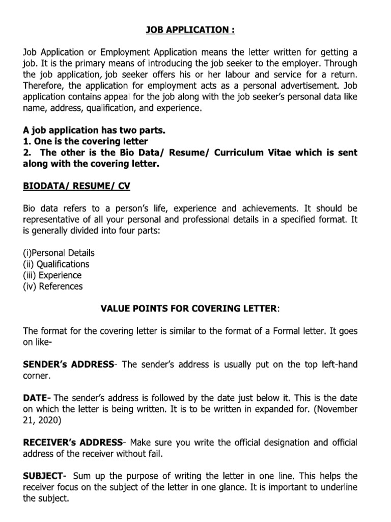 JOB Apllication | PDF