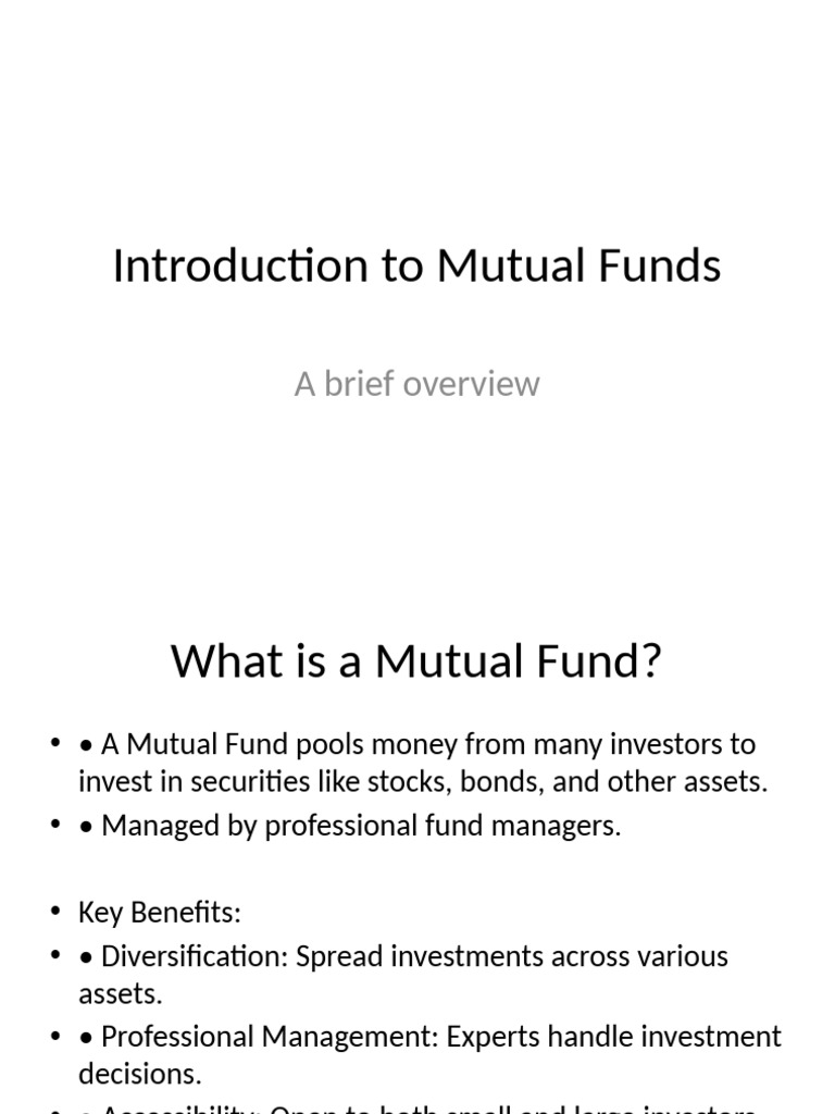 Mutual Funds Introduction | PDF
