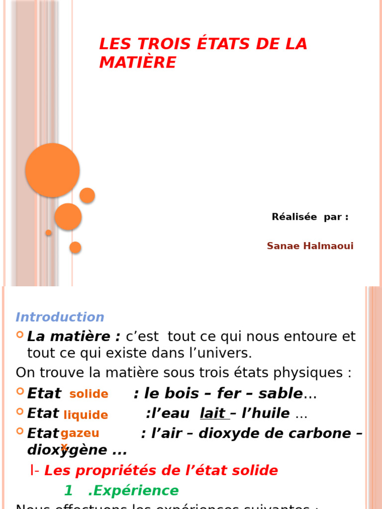 Les Trois États de La Matière | PDF