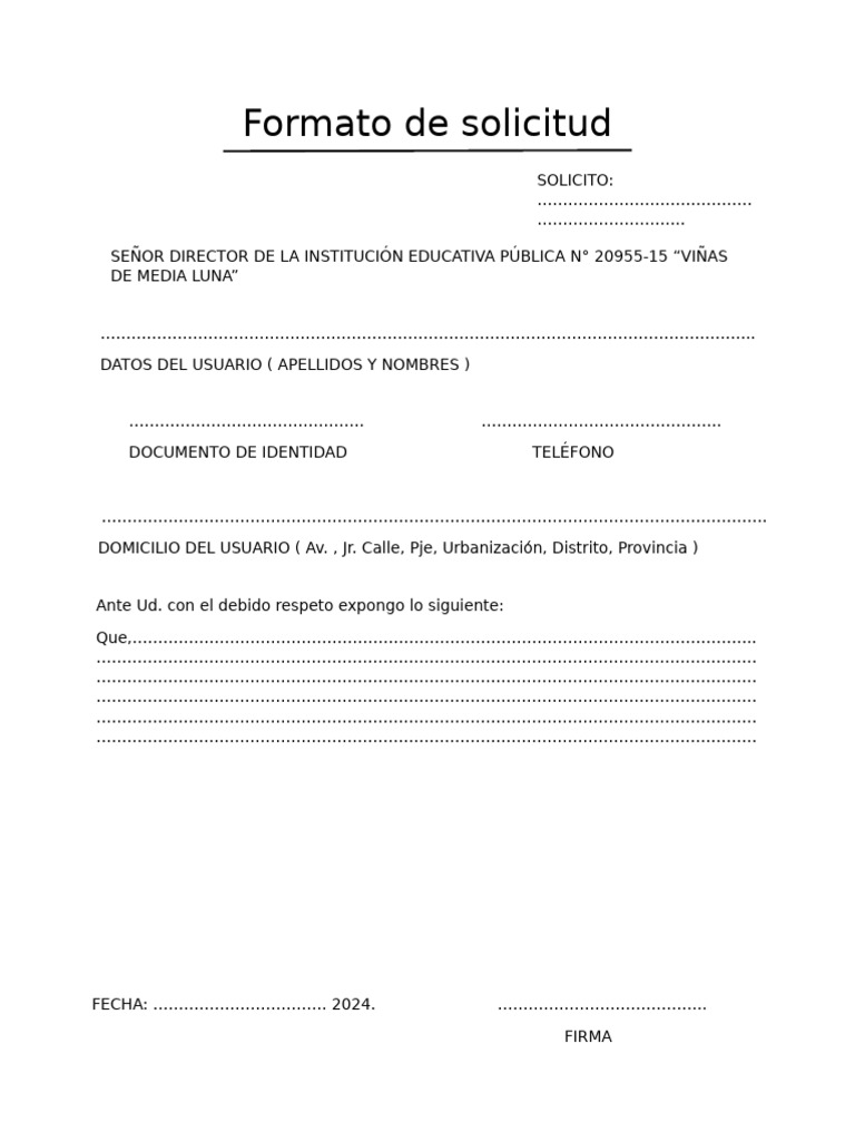 Formato de Solicitud | PDF