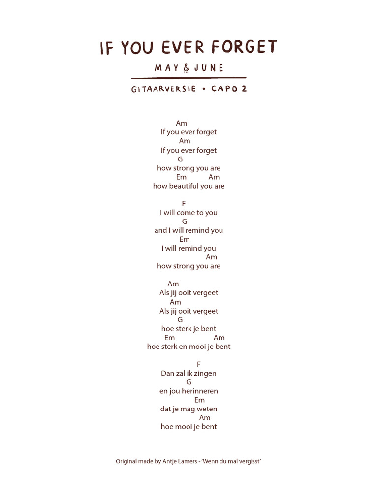 May - June - If You Ever Forget Akkoorden | PDF