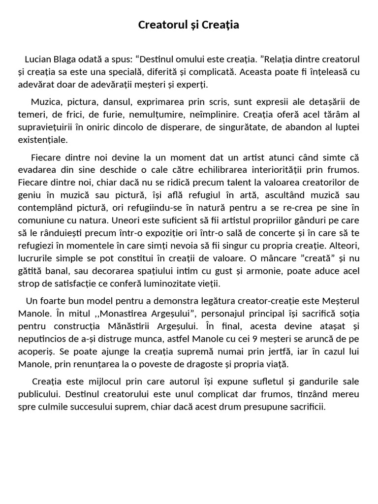 Creatorul Și Creația | PDF