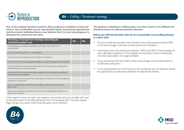 B4 Culling Treatment Strategy | PDF