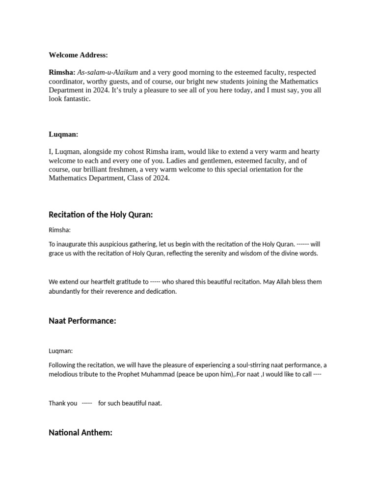 Welcome Address | PDF