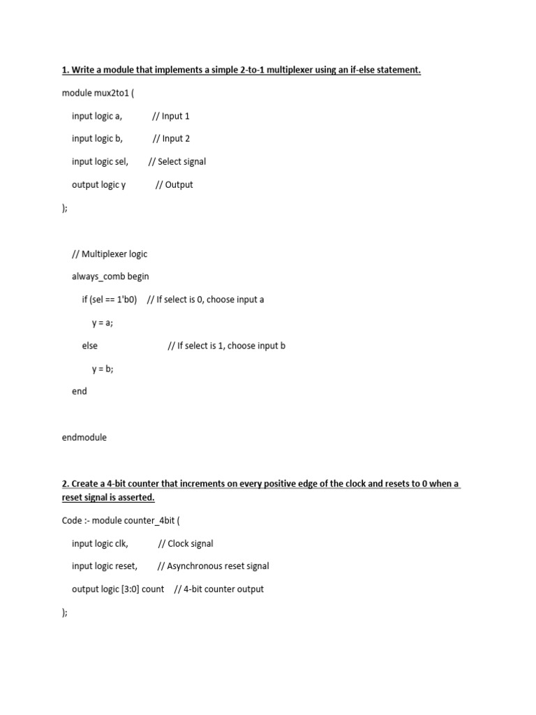 SV Assignments | PDF SV Assignments | PDF