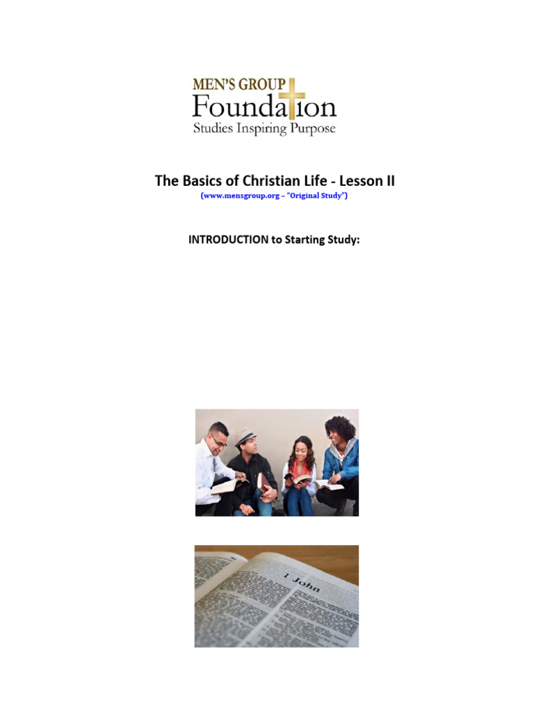 The Basics of Christian Life Lesson | PDF | Gospel Of John | Jesus