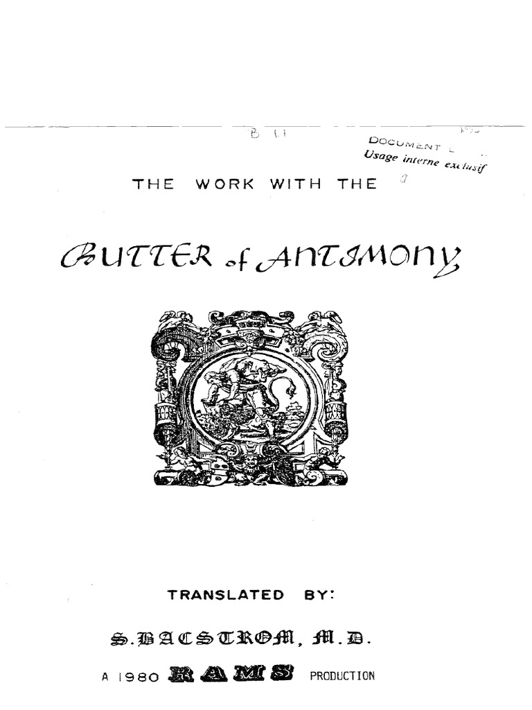 Anon. - The Work With The Butter of Antimony | PDF