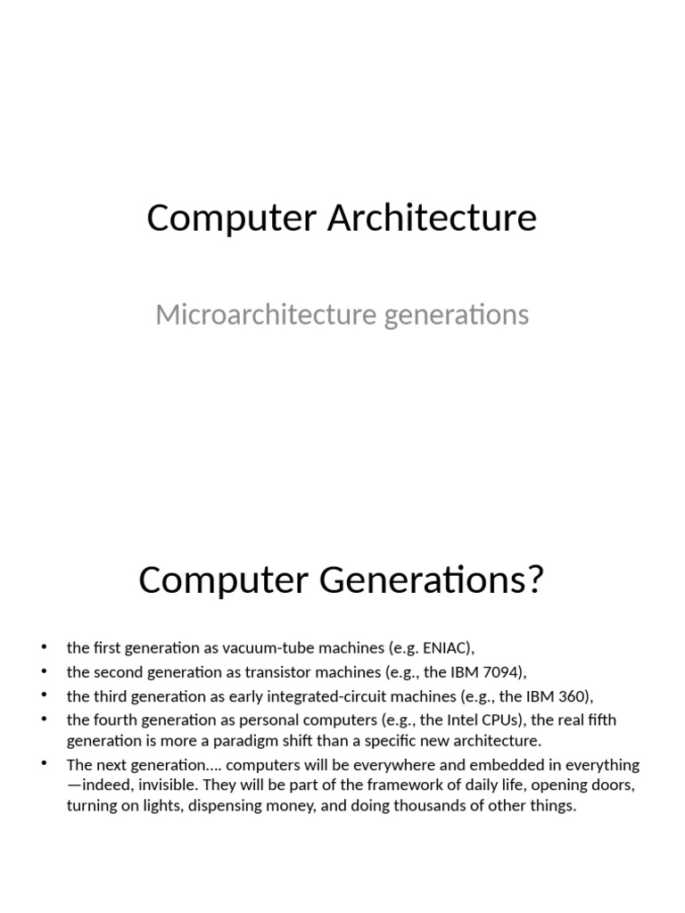 03 - Computer Architecture-Generations | PDF