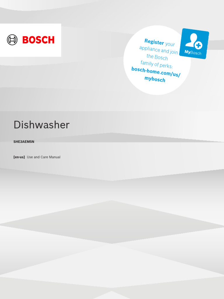 She3aem5n Model BOSCH SERIES 100 Dishwasher Manual PDF | PDF ...