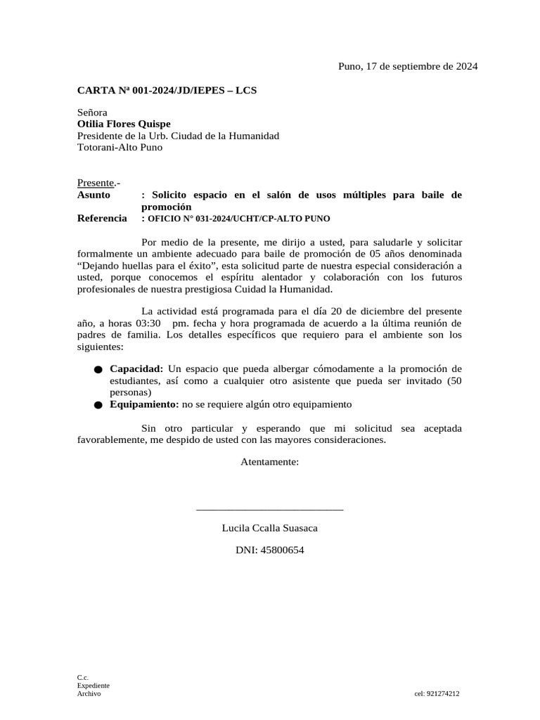 carta_espacio de local | PDF