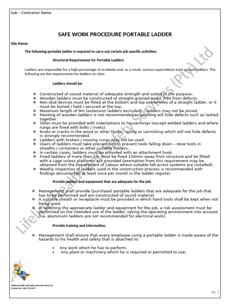 SWP - Ladders Rev 001 | PDF