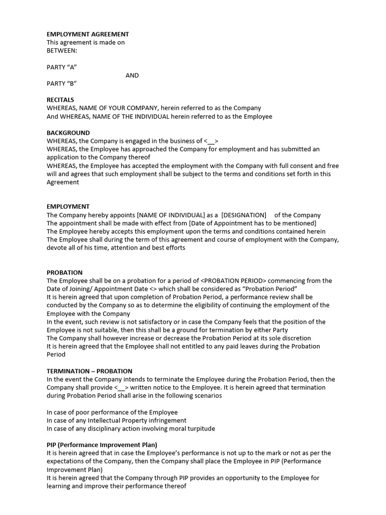 Employment Agreement | PDF