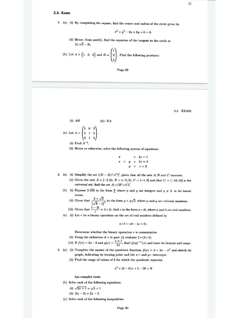 2019 Mat 1100 Exam | PDF