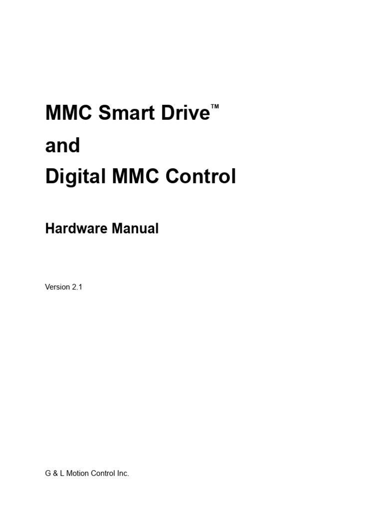 MMC Smart Drive and Digital MMC Control Hardware Manual V2.1 | PDF | Power Supply | Business
