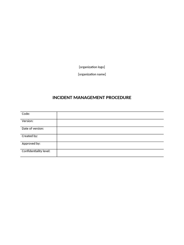 Incident Management Procedure 200618 120450 | PDF