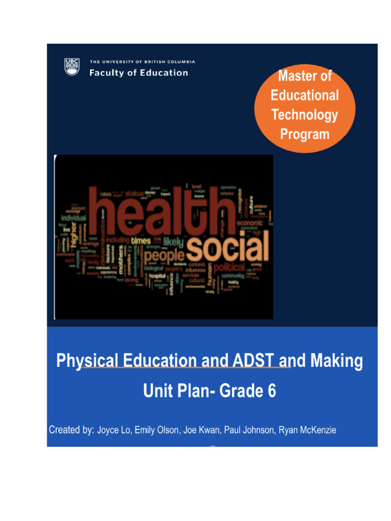 Physical Education and ADST Grade 6 | PDF