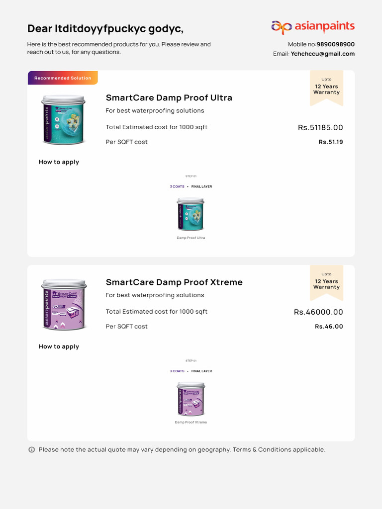 Paint Budget Estimate | PDF