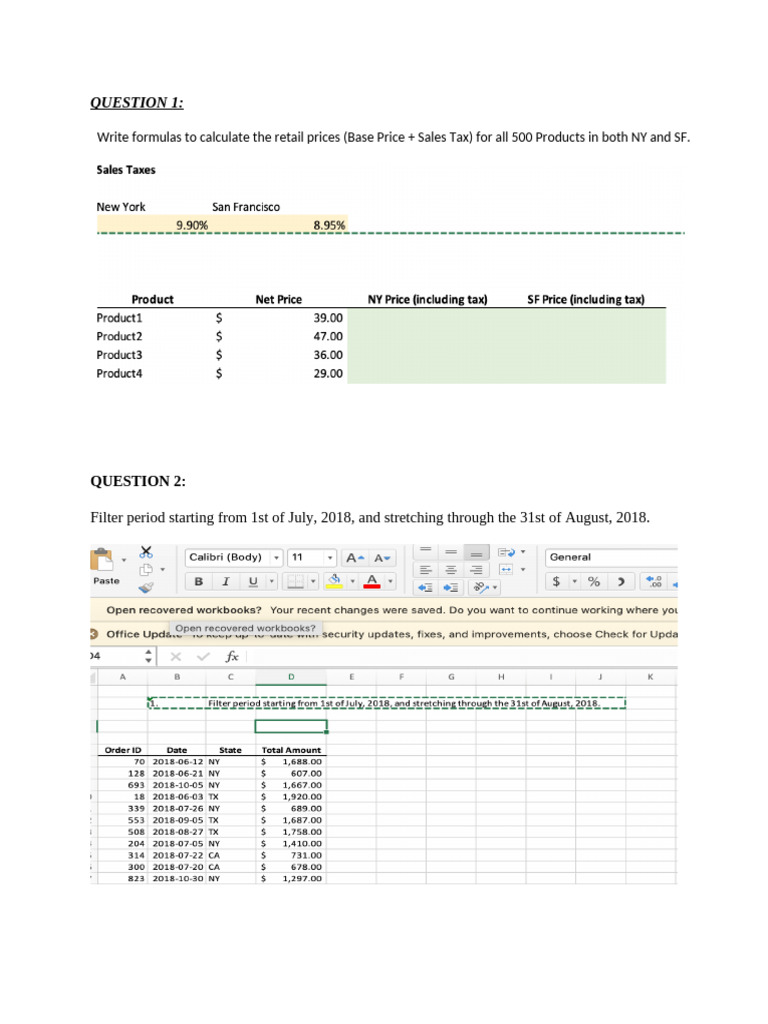 Excel Formulas and Data Analysis Tasks | PDF | Career & Growth