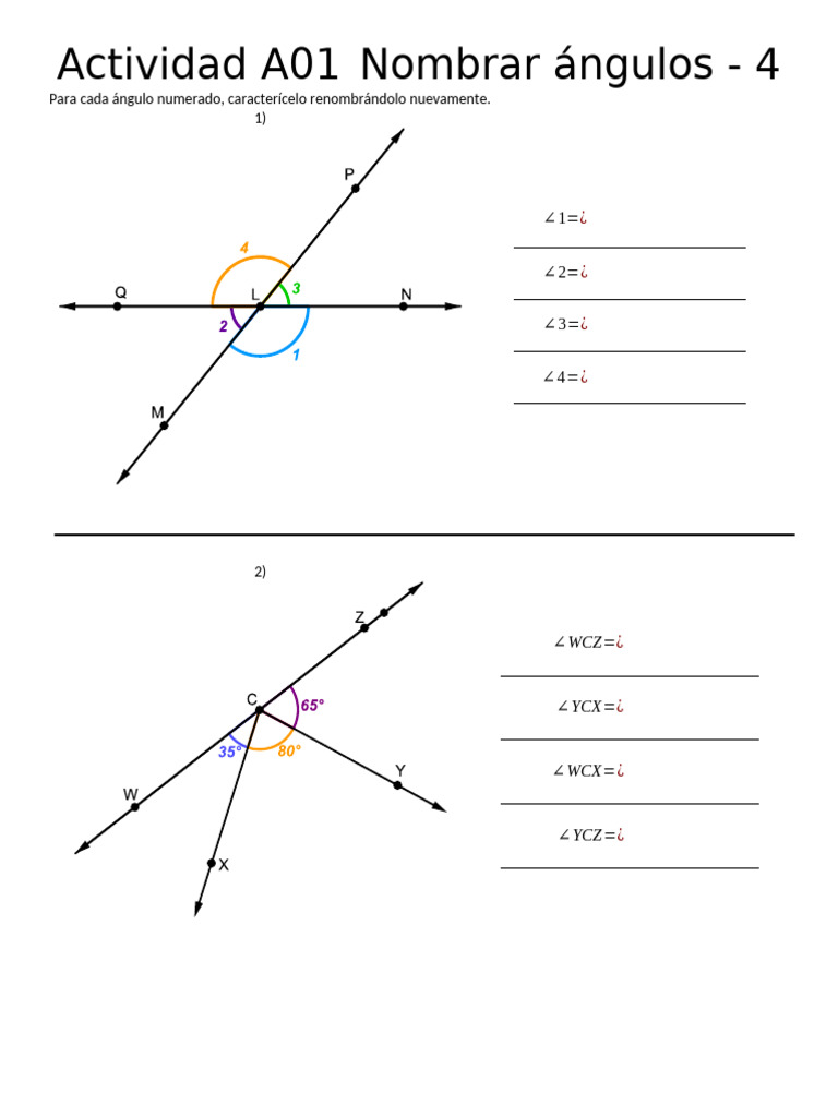 Nombrar ángulos 4 | PDF
