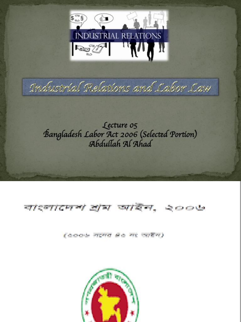 Lecture 5-Bangladesh Labor Act (2006) | PDF | Employment | Business
