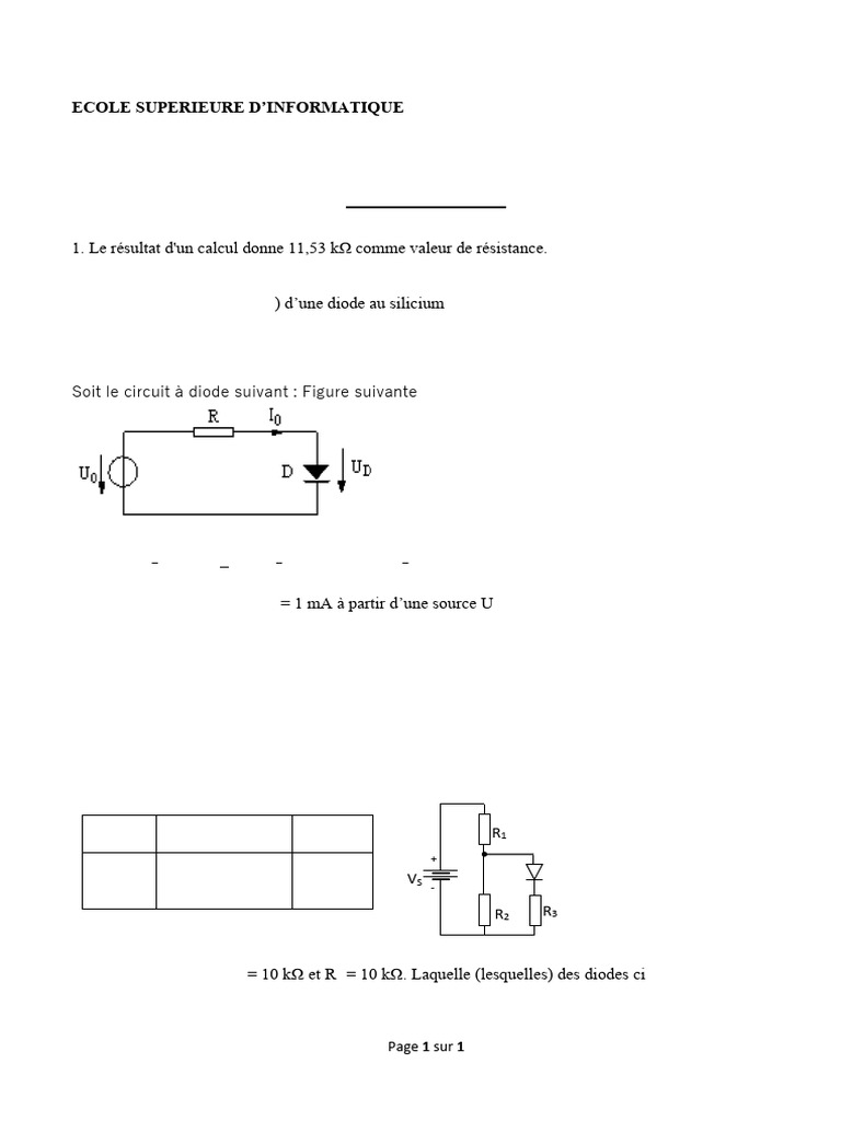 TD 1 | PDF | Science & Mathematics
