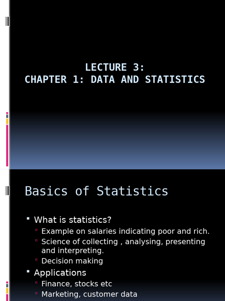 Data and Statistics Chapter 1 Week 3 | PDF