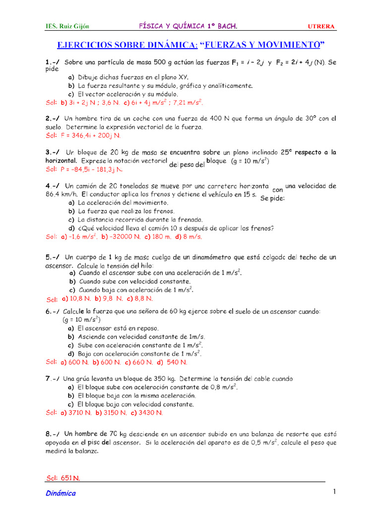 Ejercicios Dinamica Gergef | PDF