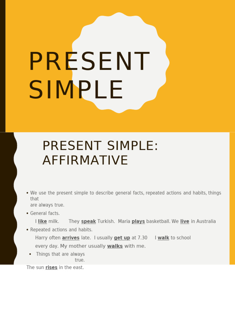 Present Simple - Afirmative, Negative, Interrogative | PDF