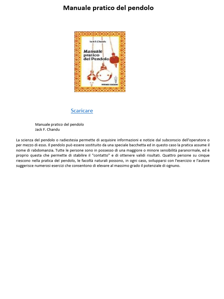 Manuale Pratico Del Pendolo | PDF