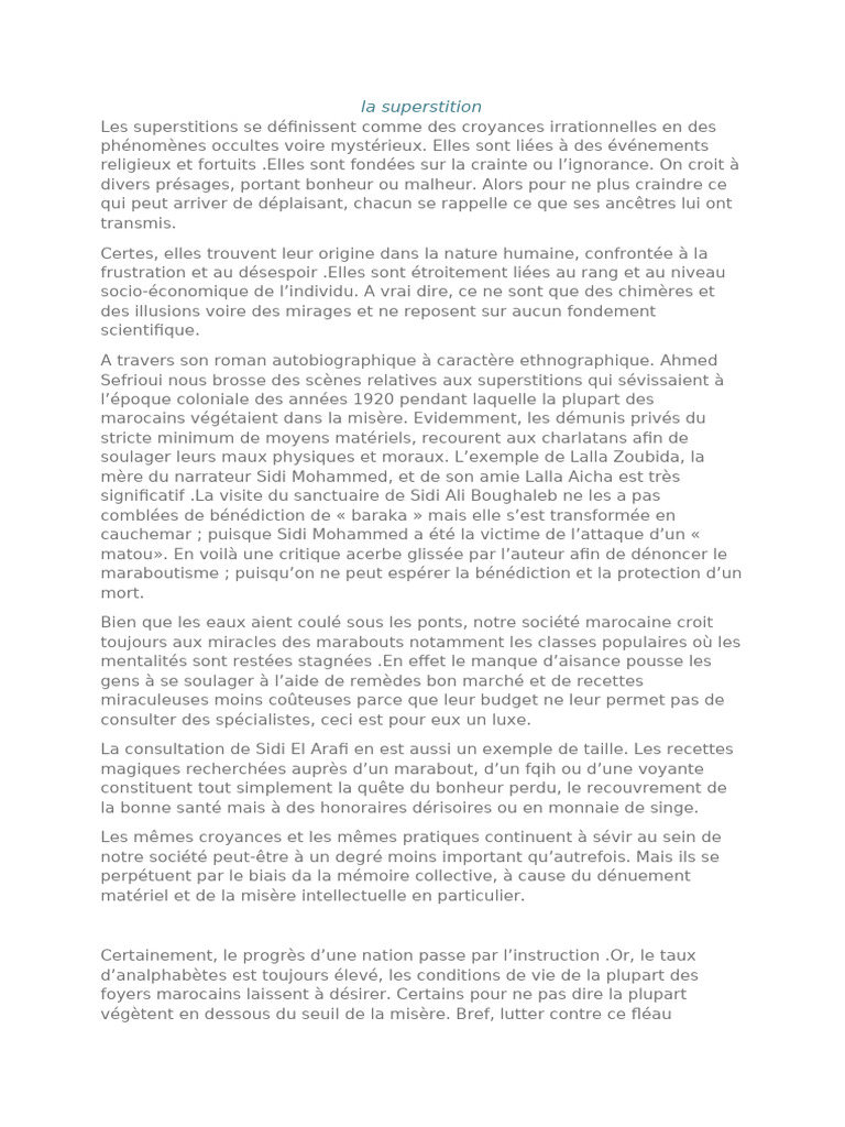 La Superstition | PDF
