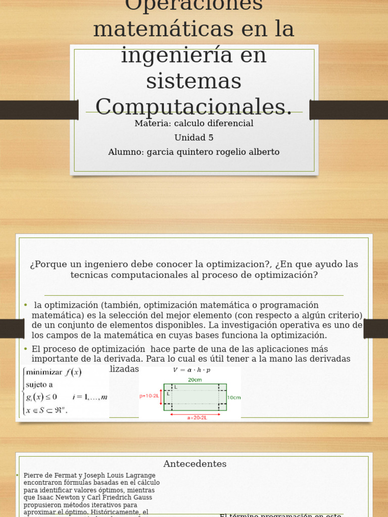 Operaciones Matemáticas en La Ingeniería en Sistemas Computacionales | PDF