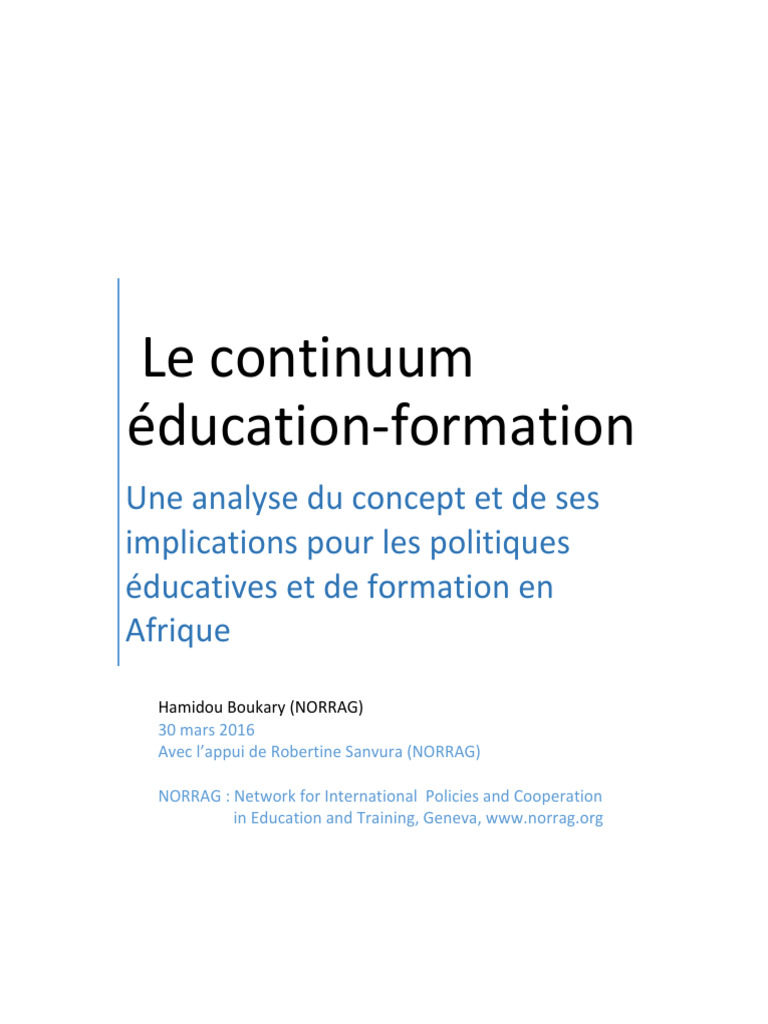 Le Continuum Education-Formation | PDF