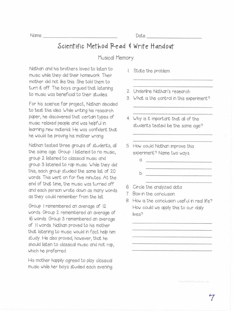 7th Scientific Method Reading Passage | PDF