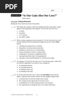 "The Last Dog" Worksheet and Answers | PDF | Cats