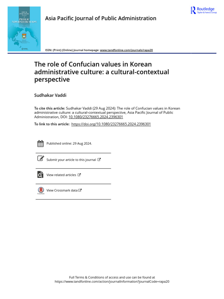 Confucian Values in Korean Bureaucracy | PDF | Confucianism | Motivation