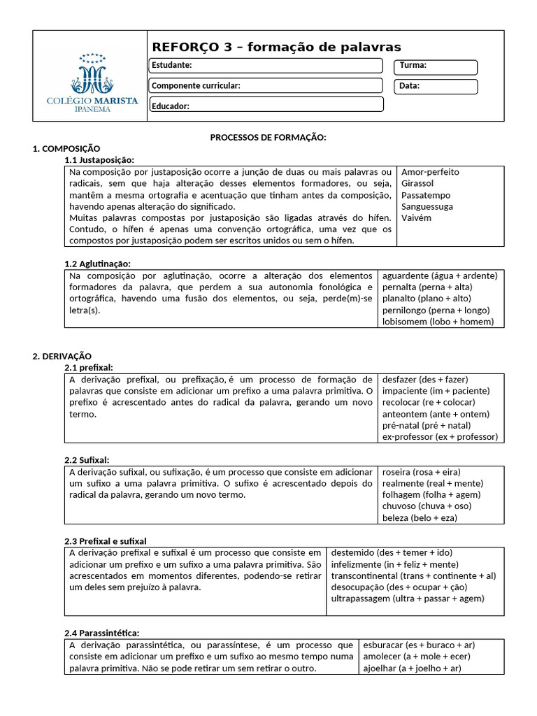 8os Reforço 3 | PDF