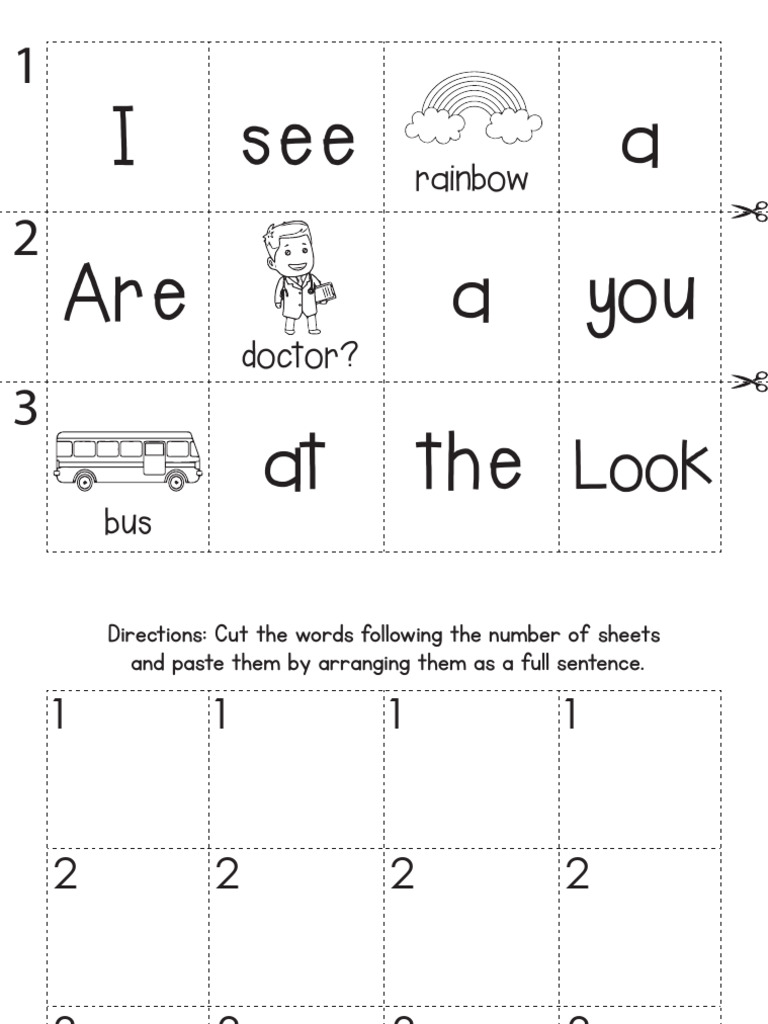 Sight Words Building Activity Pre-Primer | PDF