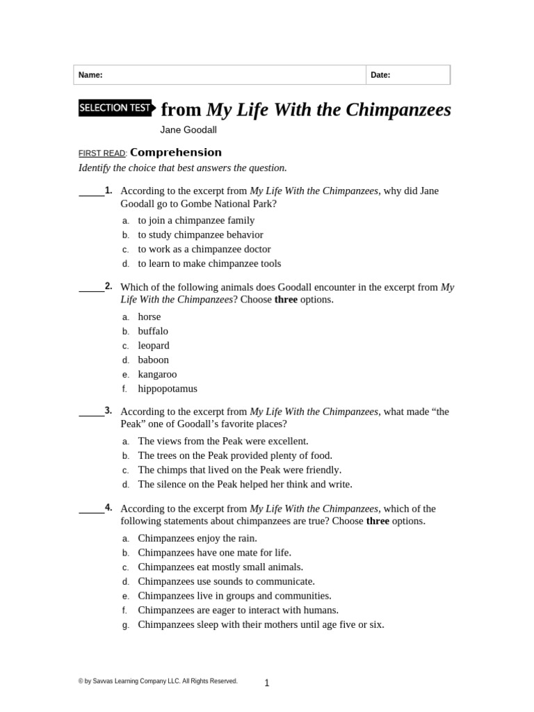 My Life With The Chimpanzees | PDF | Chimpanzee | General Fiction