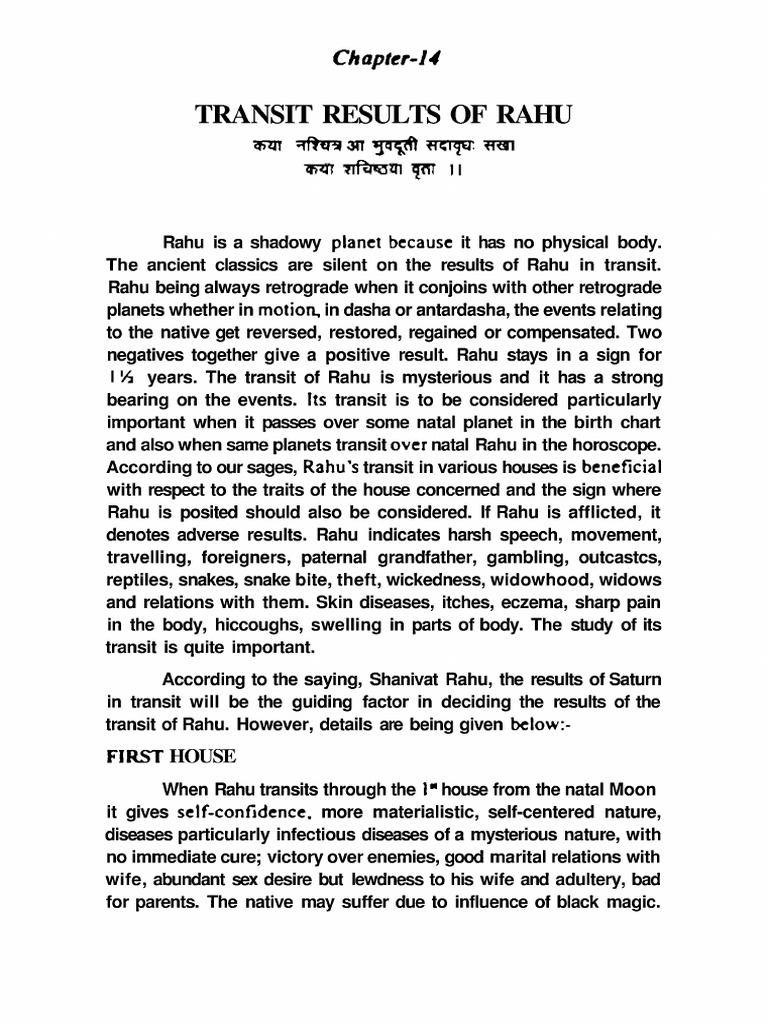 Jyotish - Rahu and Ketu in Transit - Extract | PDF