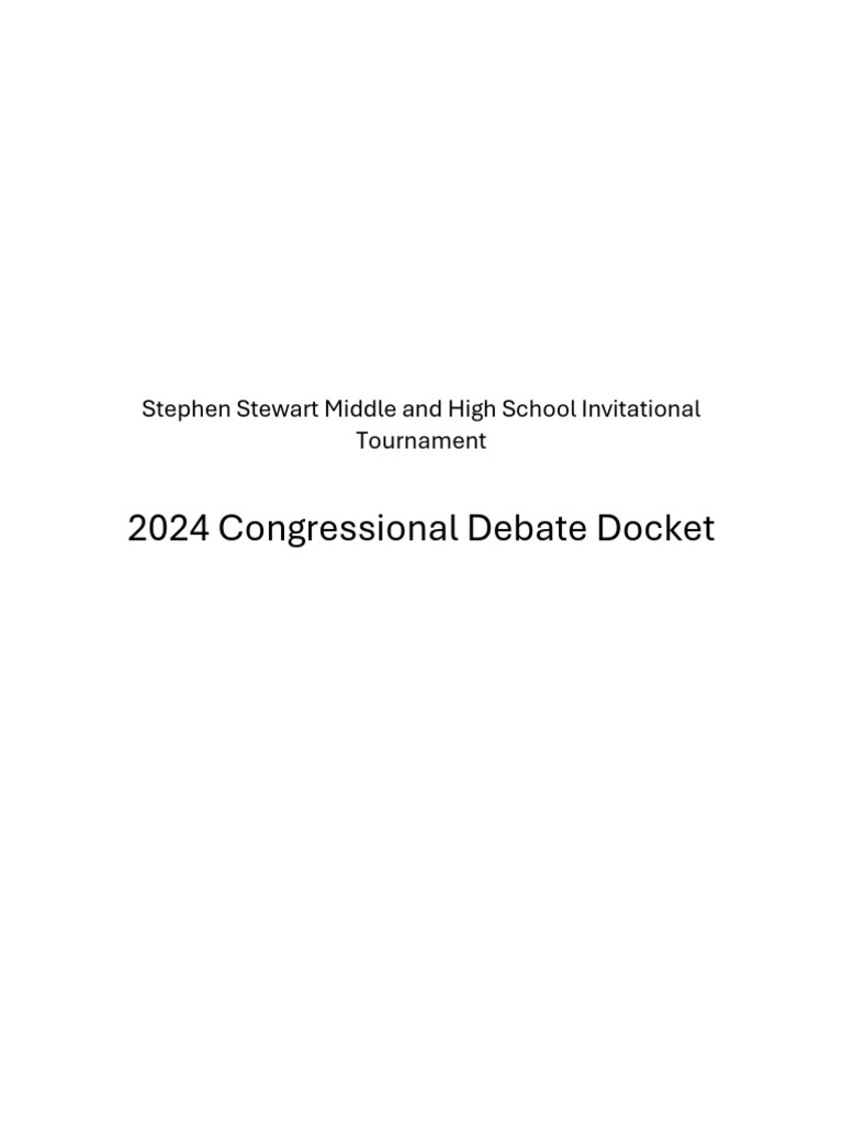 2024 Congressional Debate Docket | PDF | United States Congress ...