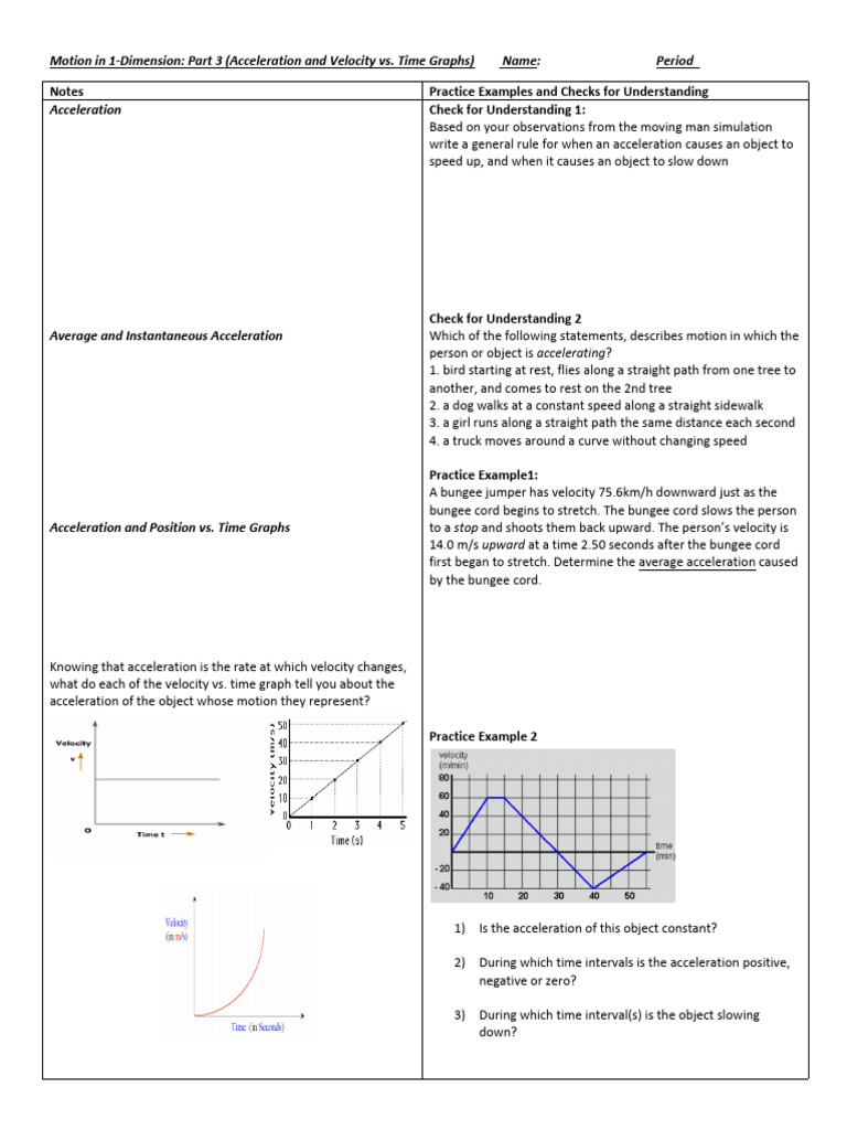 Acceleration Guided Notes | PDF