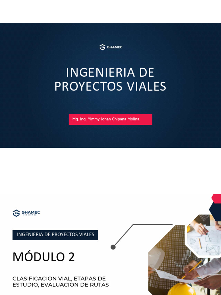 INGENIERIA DE PROYECTOS VIALES GHAMEC-Modulo 02 | PDF
