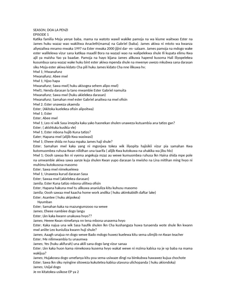 Doa La Penzi Ep 1 | PDF