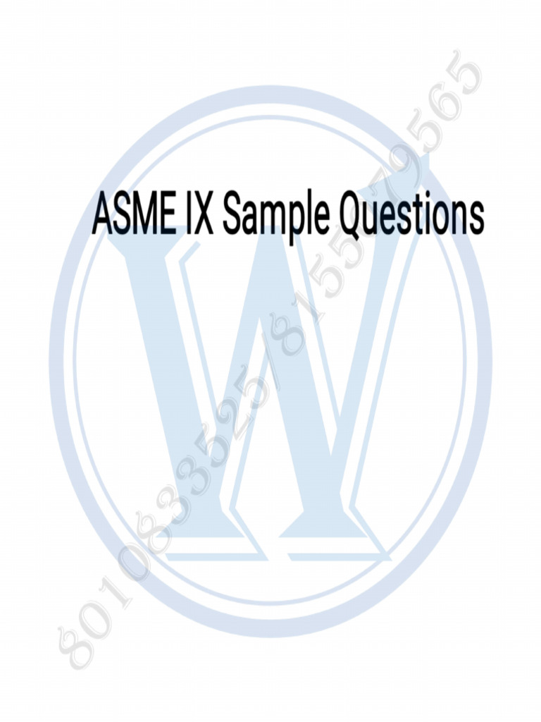 ASME IX Questions | PDF