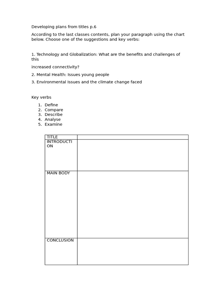 Developing Plans From Titles | PDF