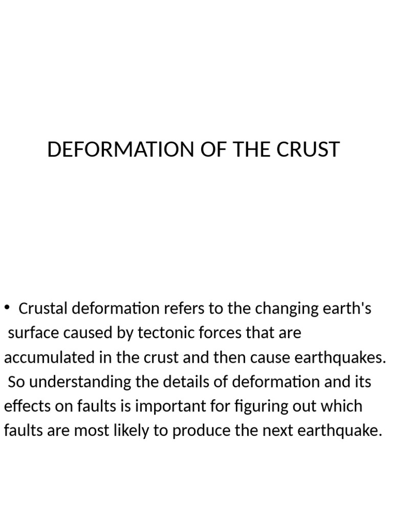Deformation of The Crust | PDF