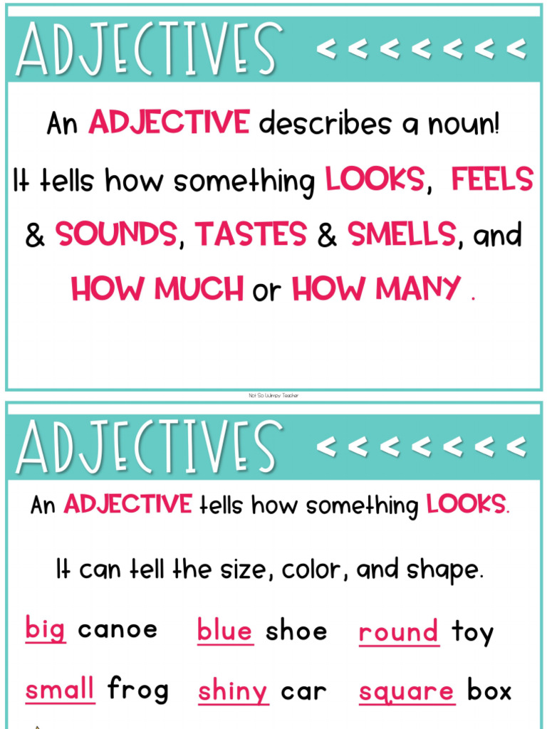 Adjectives - Mini Lesson | PDF
